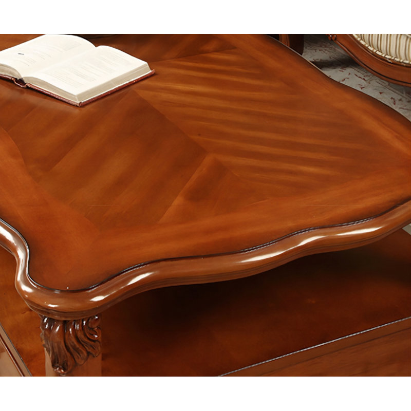 Concave Techie 53.15" Picture color Solid Wood Free form Coffee Table | Wayfair